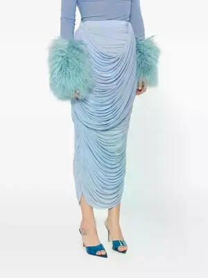 Magda Butrym Draped Midi Skirt - Blue