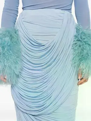 Magda Butrym Draped Midi Skirt - Blue