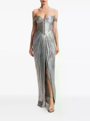 MARIA LUCIA HOHAN Susie Off-shoulder Pleated Dress