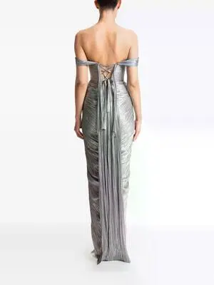 MARIA LUCIA HOHAN Susie Off-shoulder Pleated Dress