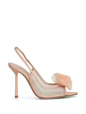 LE SILLA Rose-detail Ankle-strap Heeled Sandals - Neutrals