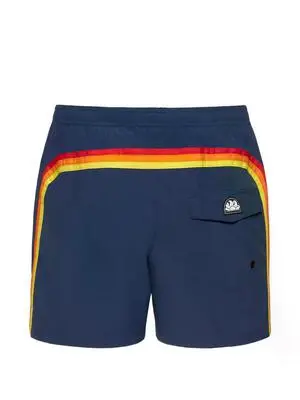 Sundek Striped-detail Swim Shorts - Blue