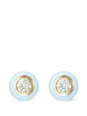 Melissa Kaye Diamond And Enamel Earrings - Gold