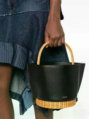 Sacai Woven Handle Bucket Bag