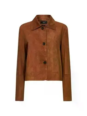 ARMA Collared Leather Jacket - Brown