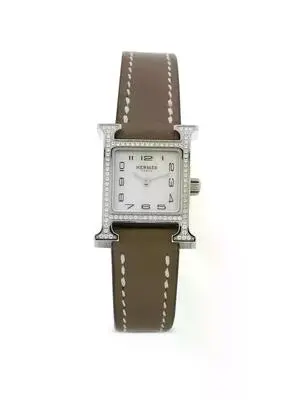 Hermès 2020s 20mm Heure H Ardillon Buckle Watch - White