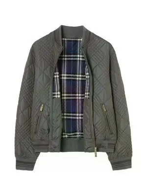 Burberry Rakewood Micro Check Stitch Bomber Jacket