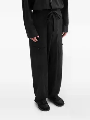 JIL SANDER Drawstring Cargo Trousers - Black