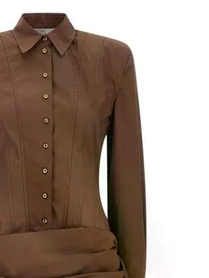 Giuseppe Di Morabito Bustier Draped Mini Dress - Brown
