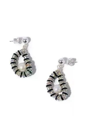 PEARL OCTOPUSS.Y Pearl Embellished Drop Earrings - Silver