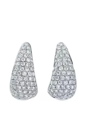 ANITA KO 18k White Gold Diamond Claw Earrings - Silver