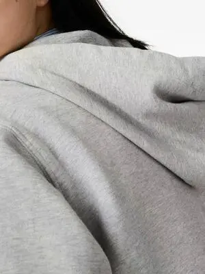 Miu Miu Cropped Raw-edge Zip-up Hoodie