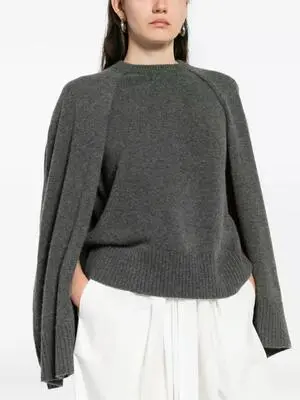 TOTEME Cashmere Cape Detail Sweater - Grey
