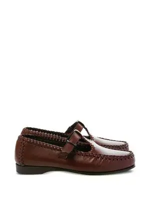 Hereu Braided Buckle Shoes - Brown