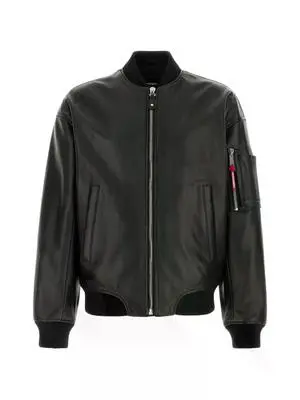 Dsquared2 Ribbed-trim Leather Jacket