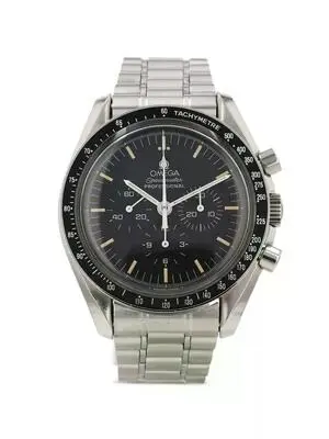 Omega 1990s 42mm Speedmaster Screwed Caseback Watch Silver