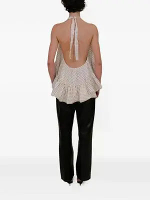 Azeeza Polka-dot Ruffled Tank Top - Neutrals