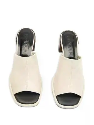 By Far Francisco Square-toe Mules - Neutrals