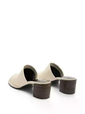 By Far Francisco Square-toe Mules - Neutrals