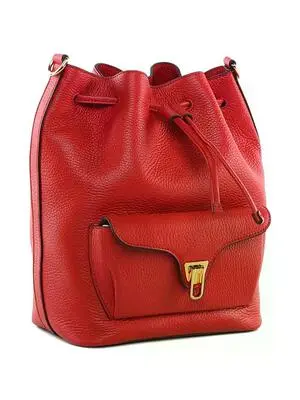 COCCINELLE Medium Drawstring Leather Bucket Bag