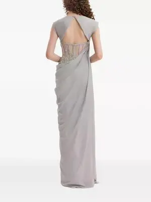 GEMY MAALOUF Draped High-neck Gown