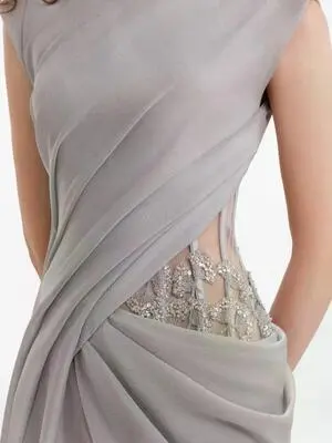 GEMY MAALOUF Draped High-neck Gown