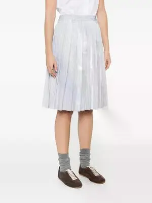 Miu Miu Striped Pleated Midi Skirt