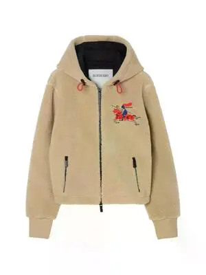 Burberry Embroidered Hooded Fleece Jacket