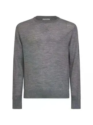 JIL SANDER Monogram-embroidered Crew-neck Sweater - Grey