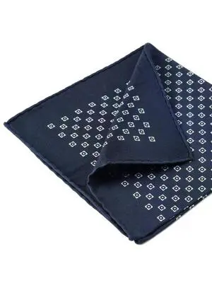 Brunello Cucinelli Silk Pocket Square Scarf - Blue
