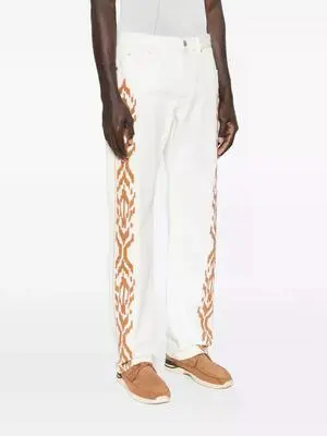 MARANT Lewys Embroidered Jeans - Neutrals
