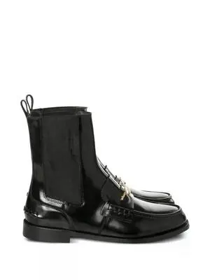 Alexander Wang Chain-embellished Spazzolato Leather Ankle Boots