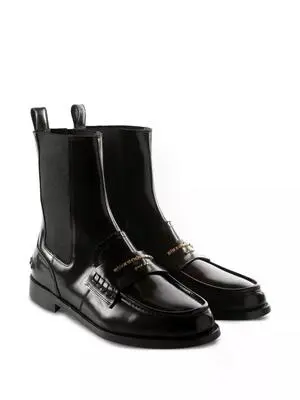 Alexander Wang Chain-embellished Spazzolato Leather Ankle Boots