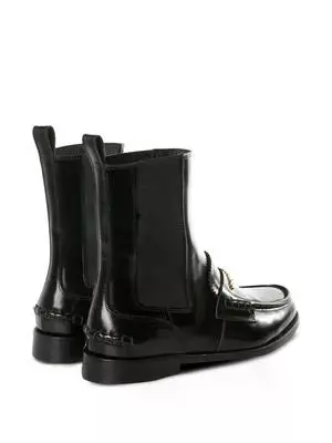 Alexander Wang Chain-embellished Spazzolato Leather Ankle Boots