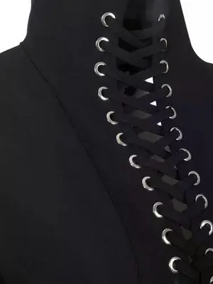 Khaite Lace-up High-neck Lee Dress