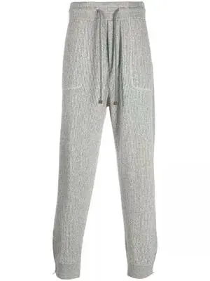 Brunello Cucinelli Cashmere Ribbed Joggers - Grey