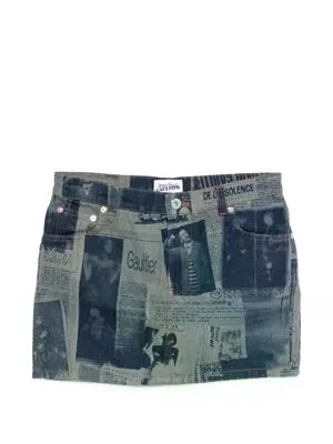 JEAN PAUL GAULTIER Newspaper Print Mini Skirt