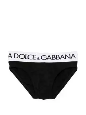 Dolce & Gabbana Mid-rise Briefs In Two-way Stretch Cotton - Black