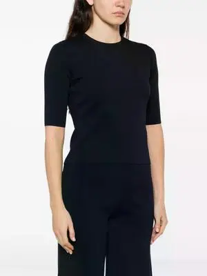 Max Mara Embossed Short Sleeve Top - Blue