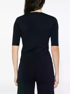 Max Mara Embossed Short Sleeve Top - Blue