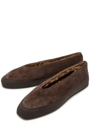 Le Monde Beryl Apres Ski Suede Ballet Flats - Brown