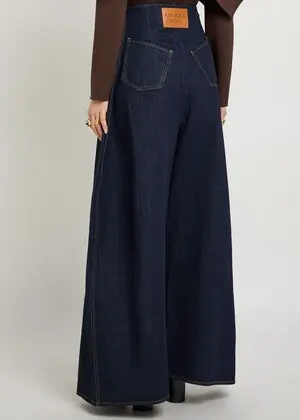 A.W.A.K.E. Mode High-rise Wide-leg Jeans - Indigo