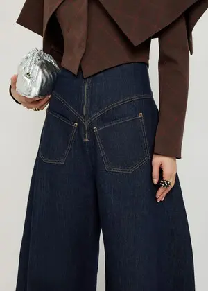 A.W.A.K.E. Mode High-rise Wide-leg Jeans - Indigo