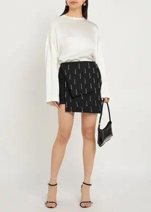 ARMARIUM Crystal-embellished Wool Mini Skirt