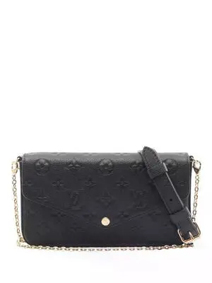 LOUIS VUITTON Monogram Empreinte Pochette Felicie Crossbody Bag - Black