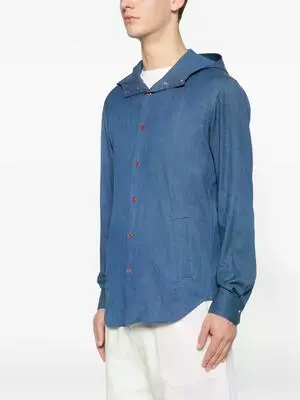 Kiton Mariano Hooded Shirt - Blue