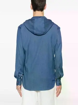 Kiton Mariano Hooded Shirt - Blue