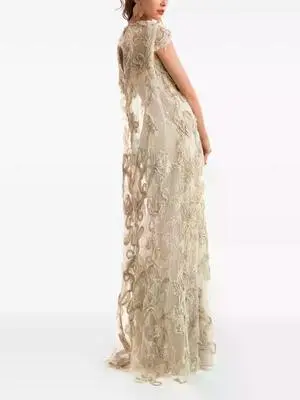 GEMY MAALOUF 3d Floral Embroidered Gown