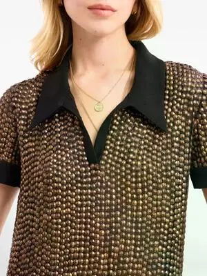 GEMY MAALOUF Studded T-shirt Mini Dress - Brown
