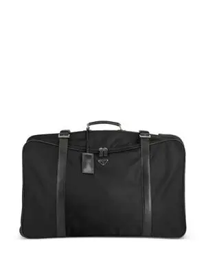 Prada Leather-trim Luggage Bag - Black
